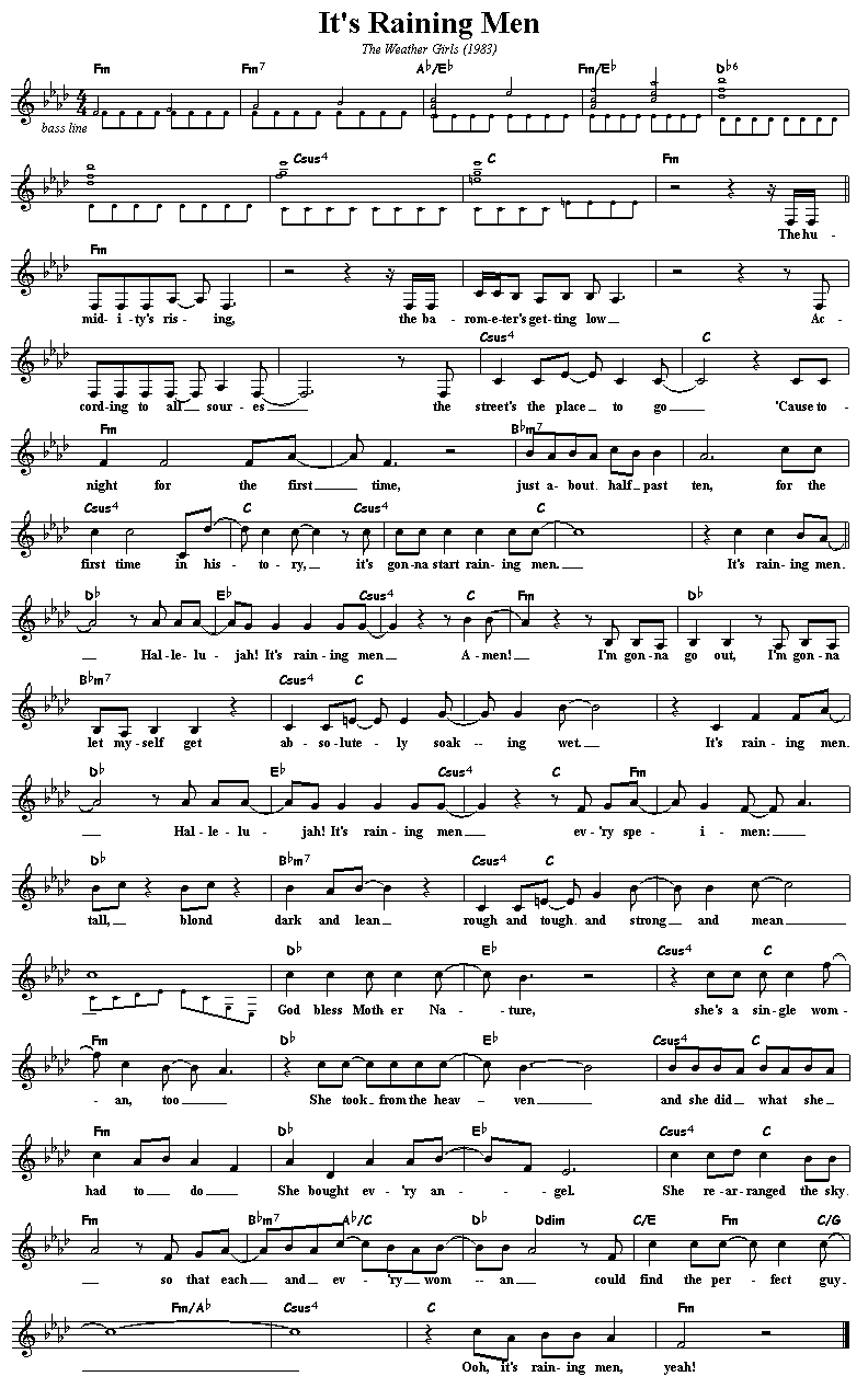 It's raining men! Yeah!